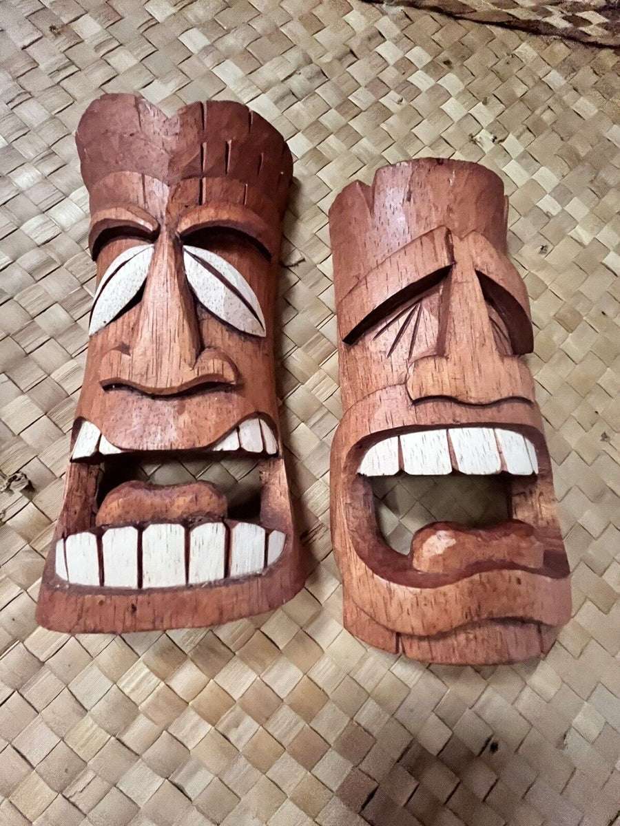 NEW Mini-Comedy and Tragedy Tiki Mask set bar Hawaii Smokin Tikis ...